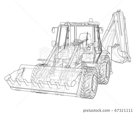Sketch of Loading Shovel with Back Actor - Stock Illustration [67321111 ...