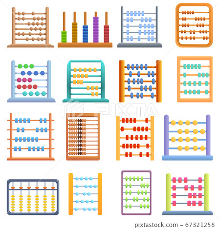 Abacus icons set, cartoon style - Stock Illustration [67321258] - PIXTA