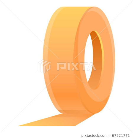 Paper scotch tape roll icon, cartoon style - Stock Illustration ...