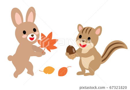 Rabbits and squirrels, cute animals that are... - Stock Illustration ...