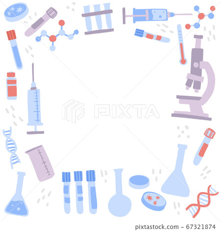 Vaccine creation. Decorative pattern frame... - Stock Illustration ...