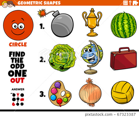 circle shape objects educational task for kids - Stock Illustration ...