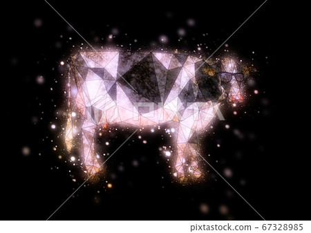 3D illustration of a glowing abstract cow - Stock Illustration ...