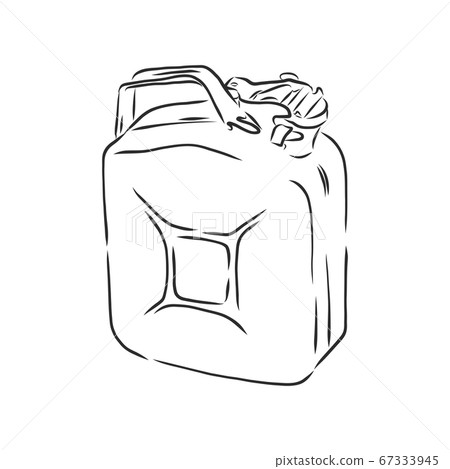 Vector Sketch Single Jerry Can, fuel canister,... - Stock Illustration ...