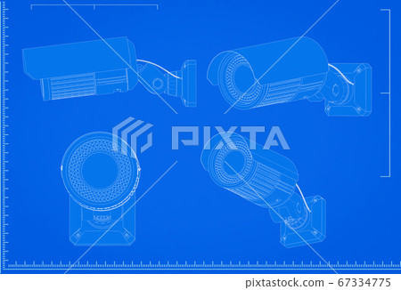 security camera blueprint-插圖素材 [67334775] - PIXTA圖庫
