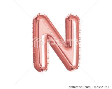 Rose gold pink alphabet N air balloon... - Stock Illustration [67335945 ...