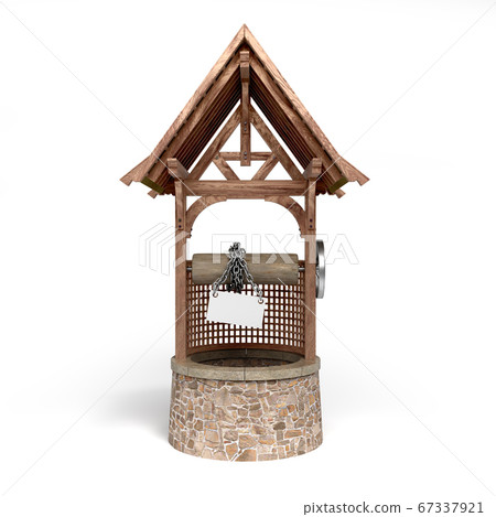 mining concept plate attached to the well chain 3d - Stock Illustration ...