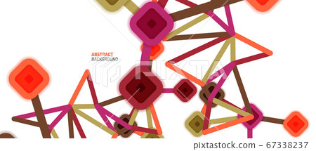 Abstract square dot connections, flat style... - Stock Illustration ...