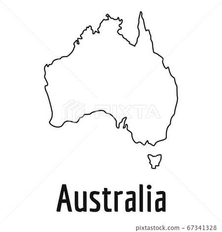 Australia map thin line vector simple - Stock Illustration [67341328 ...