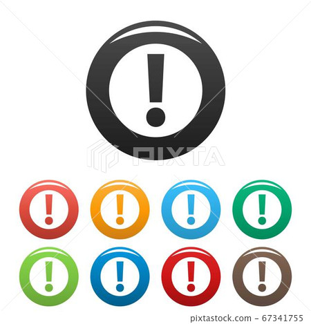 Exclamation point icons set vector - Stock Illustration [67341755] - PIXTA