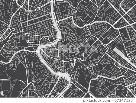 Vector detailed map Rome - Stock Illustration [67347183] - PIXTA