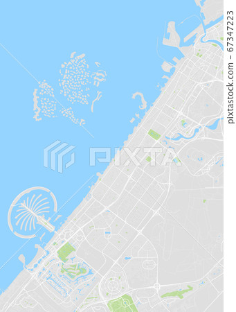 Dubai colored vector map - Stock Illustration [67347223] - PIXTA
