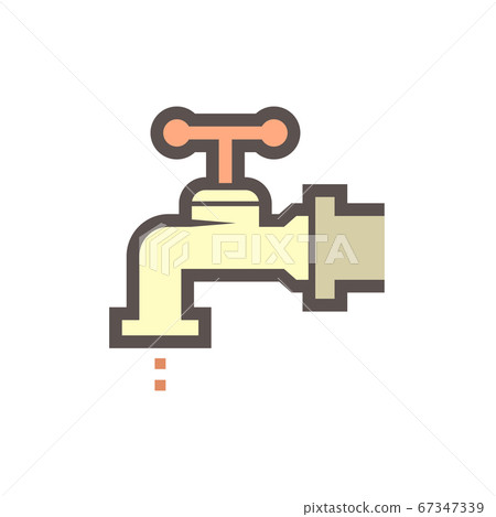 Water leak and faucet vector icon design. - Stock Illustration ...