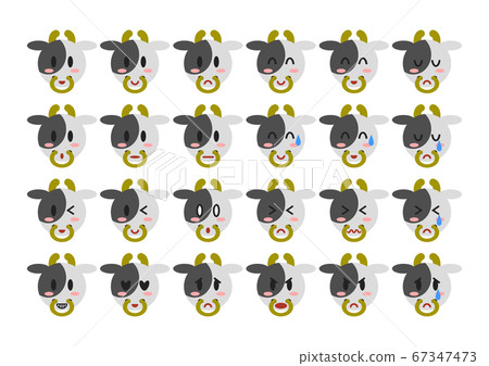 Dairy cow facial expression icon illustration - Stock Illustration ...