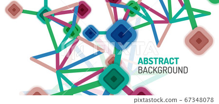 Abstract square dot connections, flat style... - Stock Illustration ...