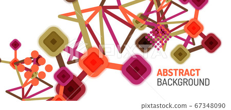 Abstract square dot connections, flat style... - Stock Illustration ...