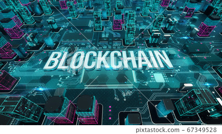 Blockchain with digital technology concept 3D...-插圖素材 [67349528] - PIXTA圖庫