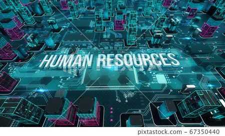 Human resources with digital technology concept...-插圖素材 [67350440 ...
