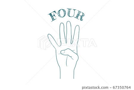 Hand sign icon, number four, finger... - Stock Illustration [67350764 ...