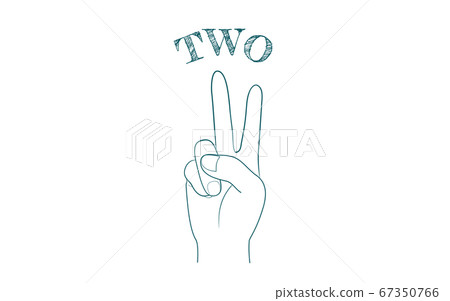 Hand sign icon, number two, finger... - Stock Illustration [67350766 ...