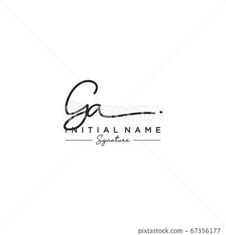 Letter GA Signature Logo Template Vector - Stock Illustration [67356177 ...