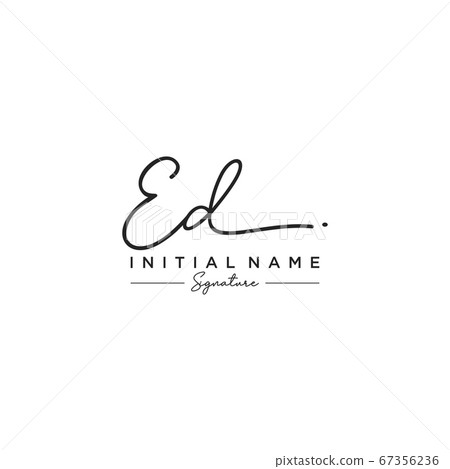 Letter ED Signature Logo Template Vector - Stock Illustration [67356236 ...