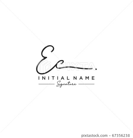 Letter EC Signature Logo Template Vector - Stock Illustration [67356238 ...