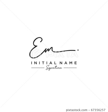 Letter EM Signature Logo Template Vector - Stock Illustration [67356257 ...