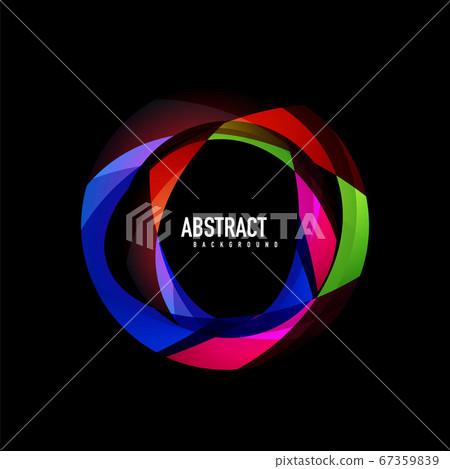Geometric logo template, flowing waves with text - Stock Illustration ...
