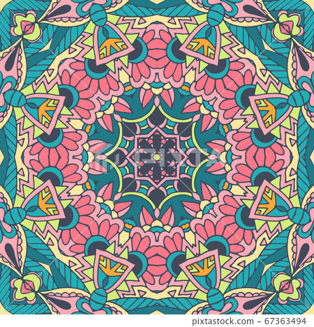 Indian floral paisley medallion pattern. Ethnic - Stock Illustration ...
