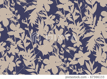 Floral seamless pattern with flower silhouettes - Stock Illustration ...