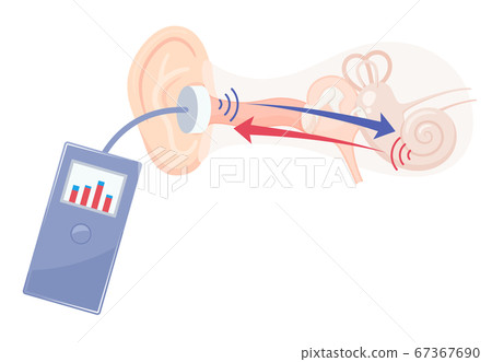 OAE_ Otoacoustic emission mechanism illustration - Stock Illustration ...