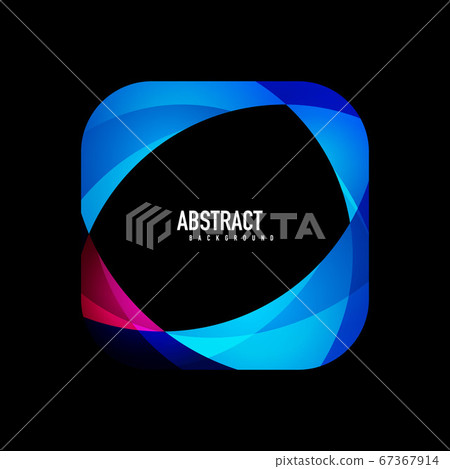 Geometric logo template, flowing waves with text - Stock Illustration ...