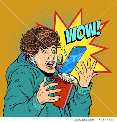 The man read the shocking news - Stock Illustration [67372788] - PIXTA