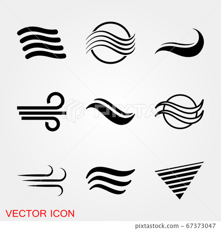Air icon, symbol of wind energy. Vector sign - Stock Illustration ...