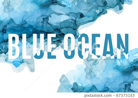 Blue ink background, wet ink, hand drawn vector - Stock Illustration ...