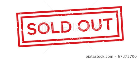 Red rectangular sold out stamp. Ink grunge seal... - Stock Illustration ...
