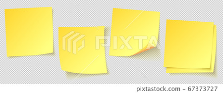 Yellow sticky notes. Realistic square paper... - Stock Illustration ...