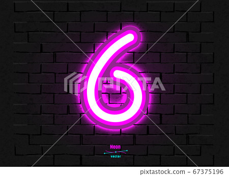 Vector Neon Digit - Stock Illustration [67375196] - PIXTA