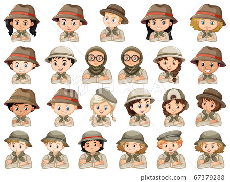 Set of different characters of boys and girls - Stock Illustration ...