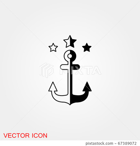 Anchor icon. Anchored flat vector icon for apps - Stock Illustration ...