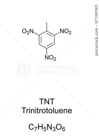 TNT, Trinitrotoluene chemical structure and... - Stock Illustration ...