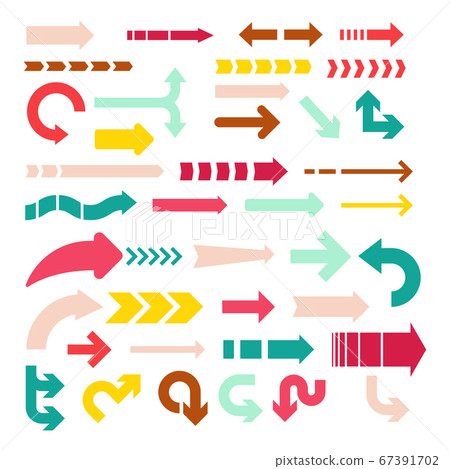 Set of arrow designs in different styles... - Stock Illustration ...