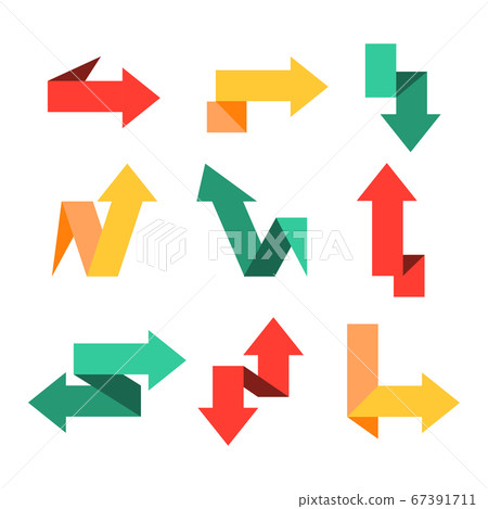 Set of arrow designs in different styles... - Stock Illustration ...