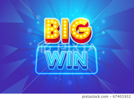 Big Win Banner for Gambling Games or Online... - Stock Illustration ...