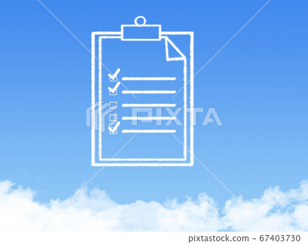 Notepad paper document cloud shape - Stock Illustration [67403730] - PIXTA