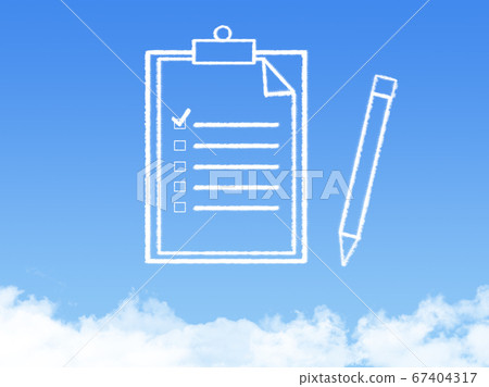 Notepad paper document cloud shape - Stock Illustration [67404317] - PIXTA