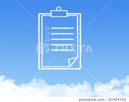 Notepad paper document cloud shape - Stock Illustration [67404320] - PIXTA