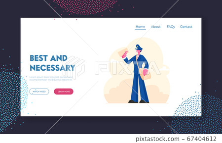 Mailman Profession Occupation Website Landing... - Stock Illustration ...