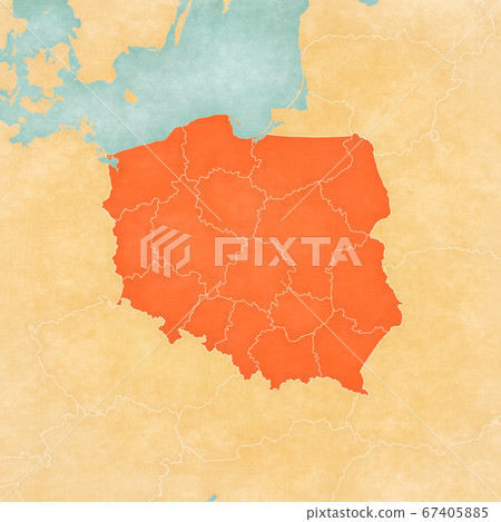 Map of Poland with borders of voivodeships - Stock Illustration ...